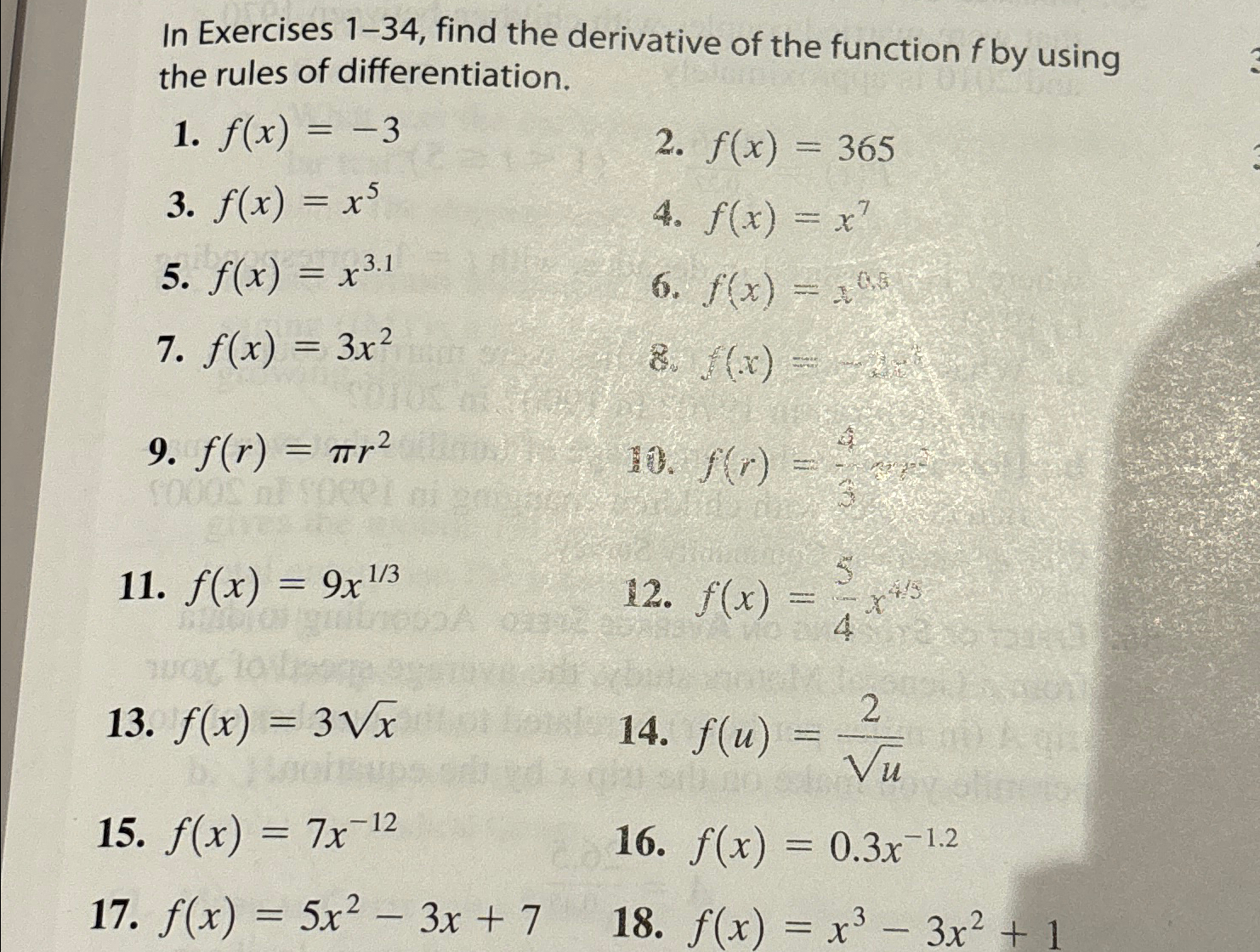 Solved In Exercises 1-34, ﻿find the derivative of the | Chegg.com