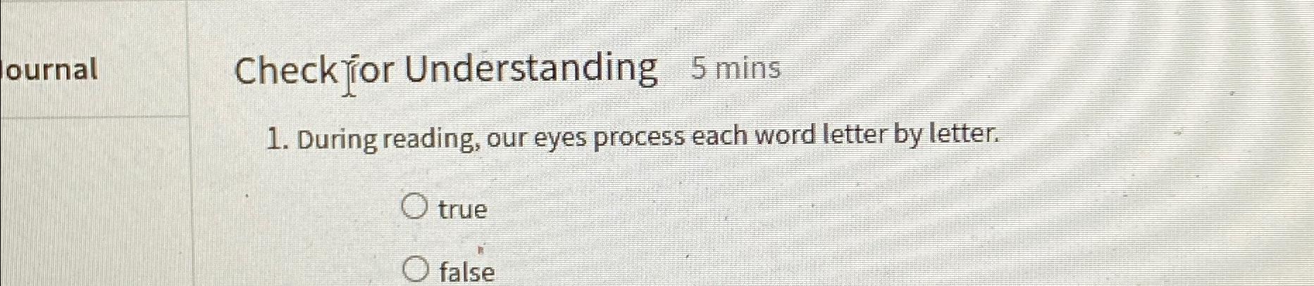 Solved ournalCheckjior Understanding 5 ﻿minsDuring reading, | Chegg.com