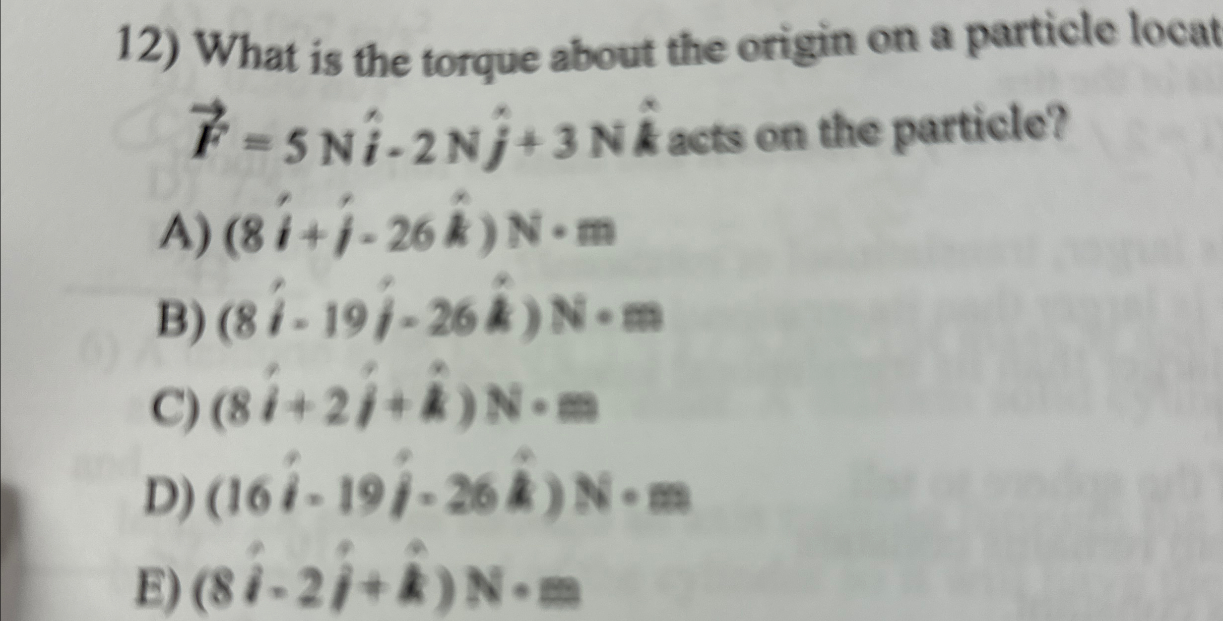 Solved What is the torque about the origin on a particle | Chegg.com