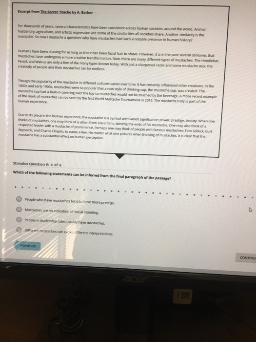 Solved: Excerpt From The Secret Stache By A. Barber For Th... | Chegg.com