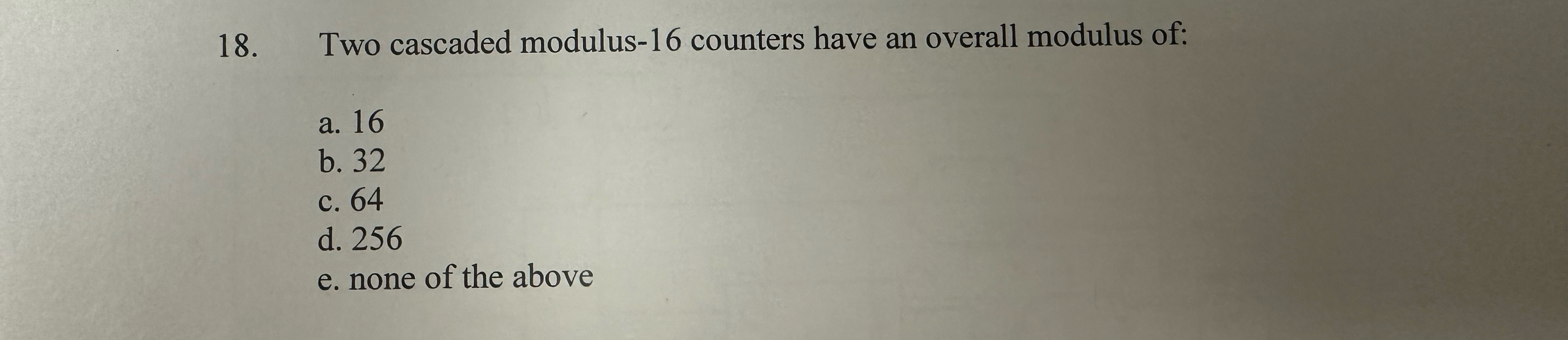 Solved Two Cascaded Modulus 16 ﻿counters Have An Overall