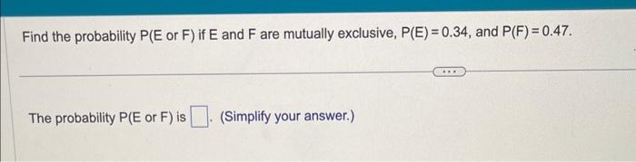 Solved Find the probability of the indicated event if | Chegg.com