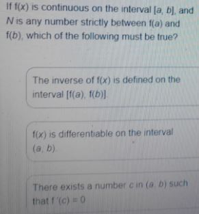 Solved If f(x) ﻿is continuous on the interval a,b, ﻿andN ﻿is | Chegg.com