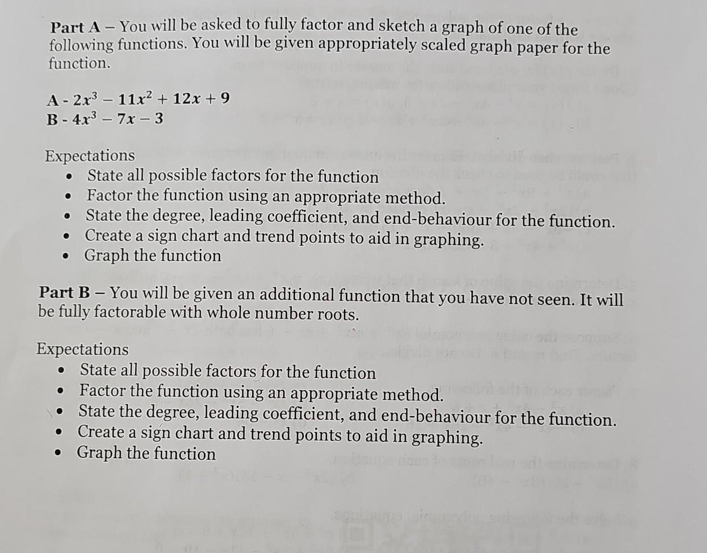 Solved Part A - You will be asked to fully factor and sketch | Chegg.com