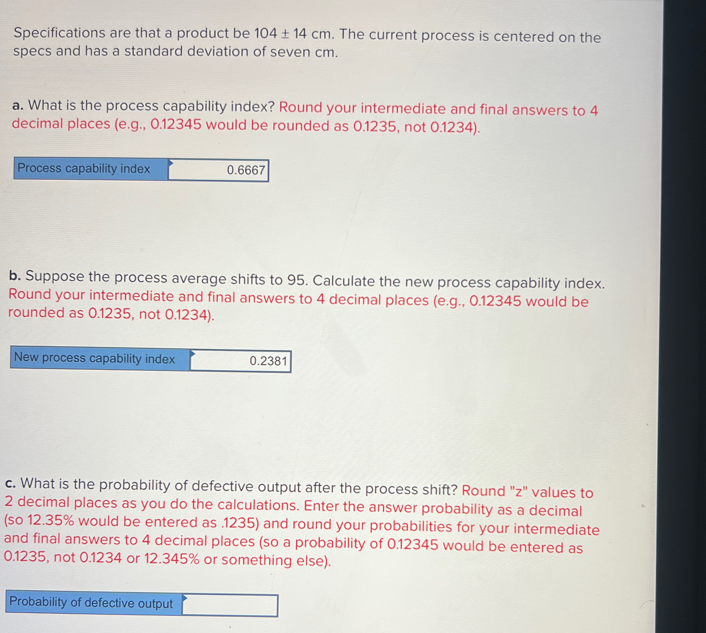 Solved Specifications are that a product be 104+-14cm. ﻿The | Chegg.com