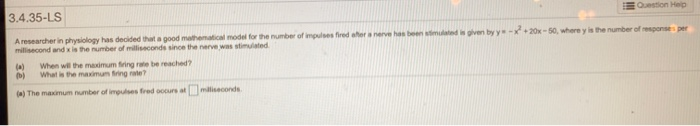 Solved Eestion Help 3.4.35-LS A researcher in physiology has | Chegg.com Solved Eestion Help 3.4.35-LS A researcher in physiology has | Chegg.com