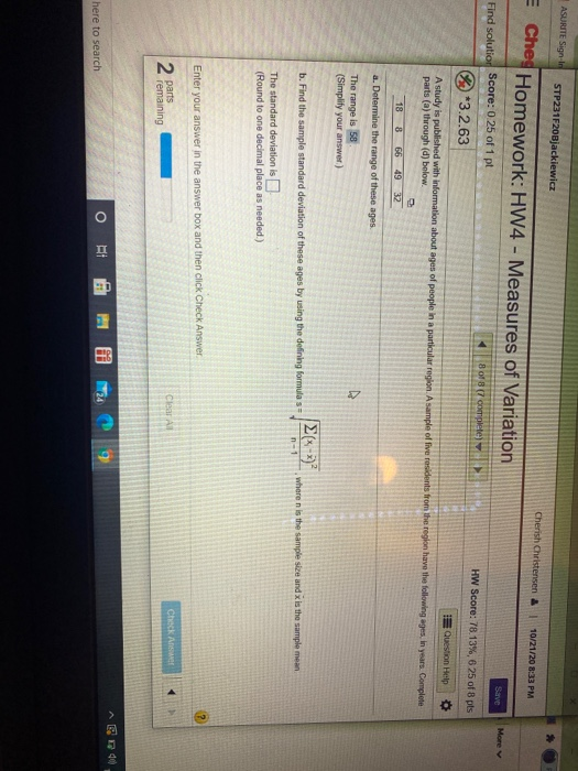 Solved ASURITE Sign- STP231F208jackiewicz Cherish | Chegg.com