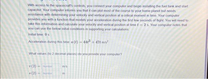 Solved With access to the spacecraft's controls, you connect | Chegg.com