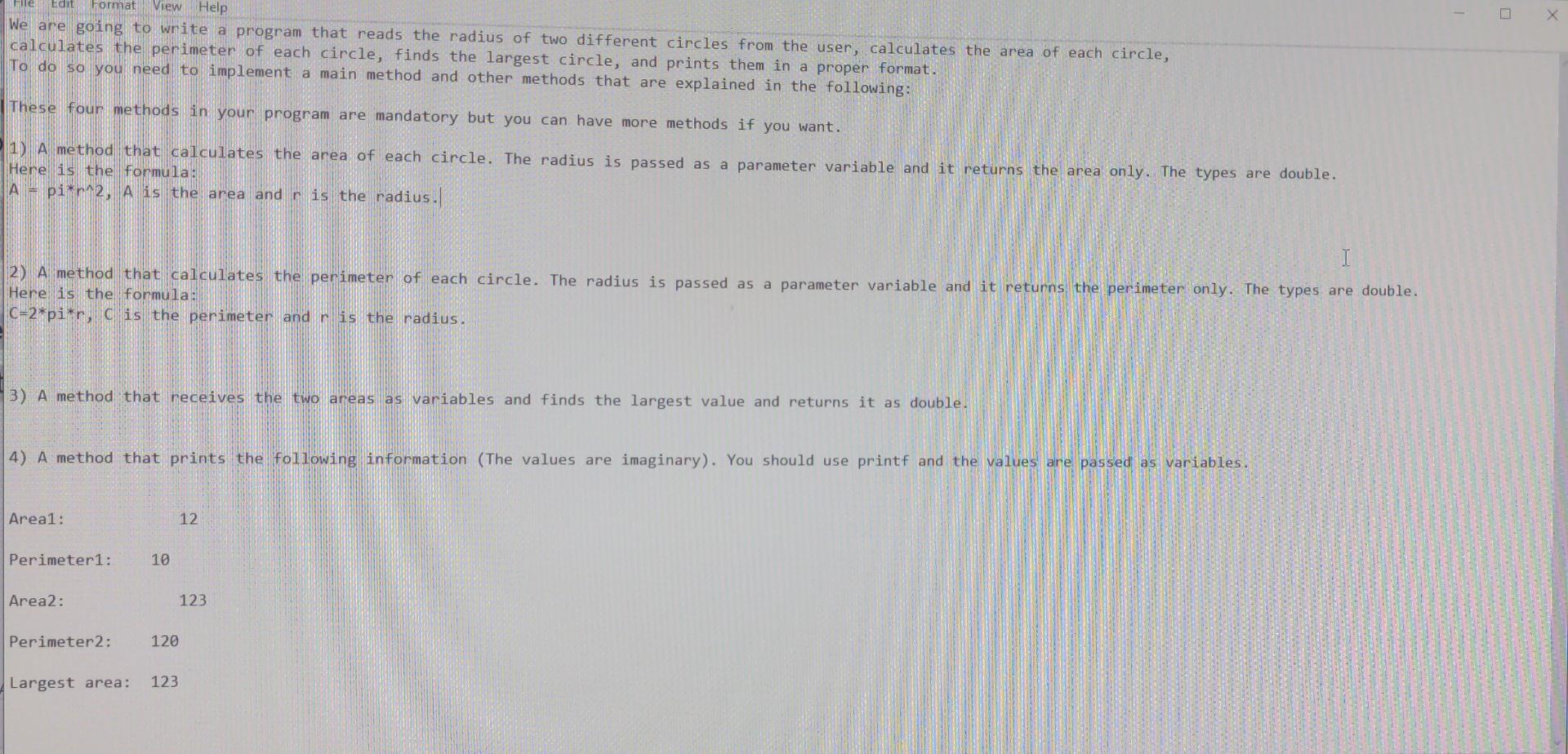 Solved File Edit Format View Help We Are Going To Write A 