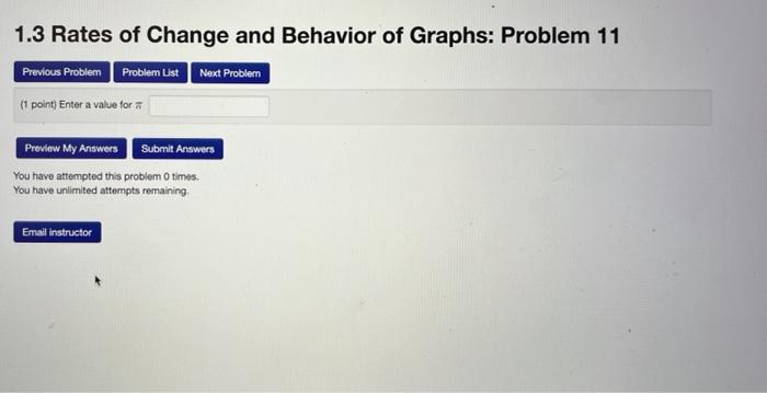 Solved 1.3 Rates of Change and Behavior of Graphs: Problem | Chegg.com
