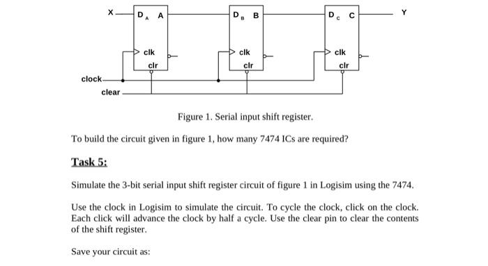 Solved х D A D DC C clk clk clk clr clr clr clock clear | Chegg.com