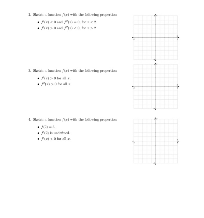 Solved .fr 2. Sketch a function f(x) with the following | Chegg.com