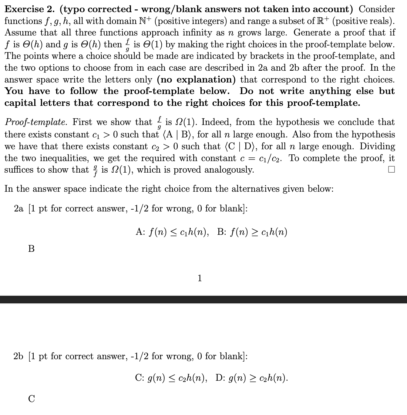 Solved Exercise 2. (typo corrected - ﻿wrong/blank answers | Chegg.com
