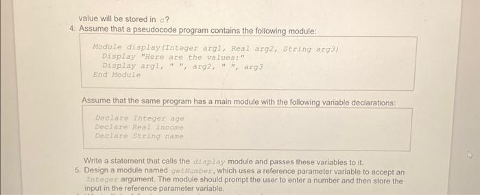 value will be stored in c? 4. Assume that a | Chegg.com