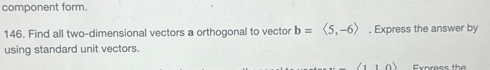 Solved component form.146. ﻿Find all two-dimensional vectors | Chegg.com