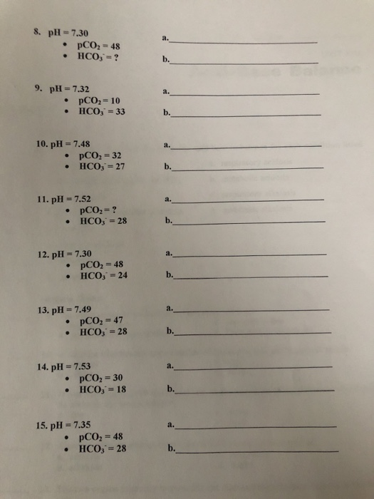 Solved Acid-Base Problems Solve the following acid-base | Chegg.com