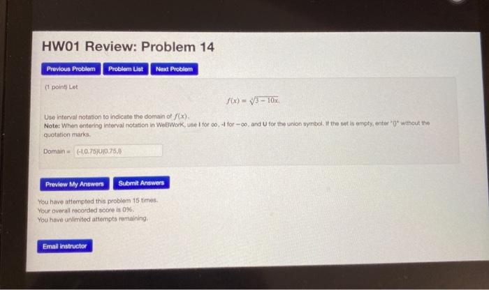 Solved HW01 Review: Problem 15 Next Problem Previous Problem | Chegg.com