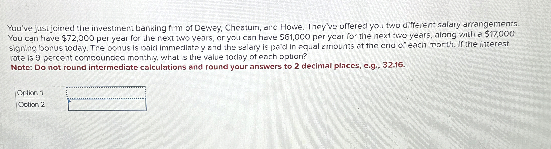 Solved You've just joined the investment banking firm of | Chegg.com