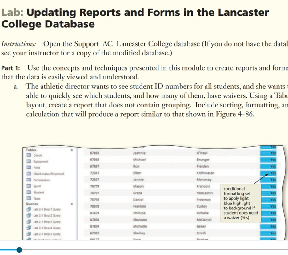 Solved Lab: Updating Reports and Forms in the | Chegg.com