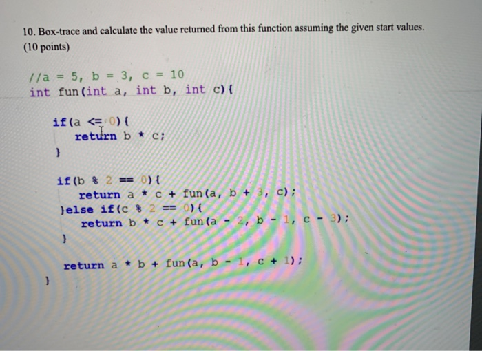 Solved 10. Box-trace and calculate the value returned from | Chegg.com