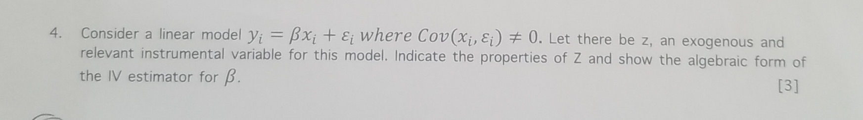 Solved Consider a linear model yi=βxi+εi ﻿where | Chegg.com
