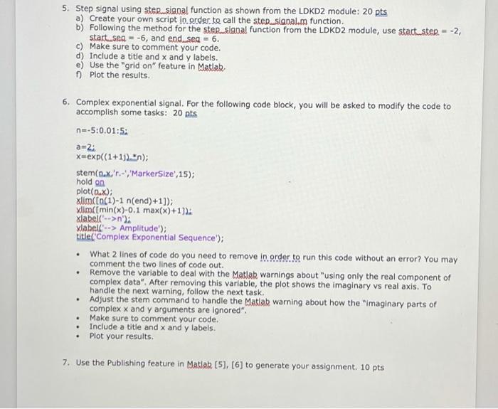 Solved 5. Step signal using ster sigoal function as shown | Chegg.com