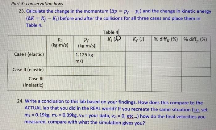 Solved 1) calculate the change in the momentum and the | Chegg.com