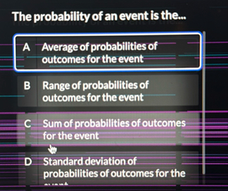 Solved The probability of an event is the...A Average of | Chegg.com