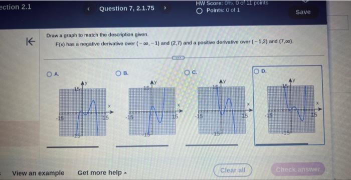 Solved Draw a graph to match the description given. F(x) has | Chegg.com