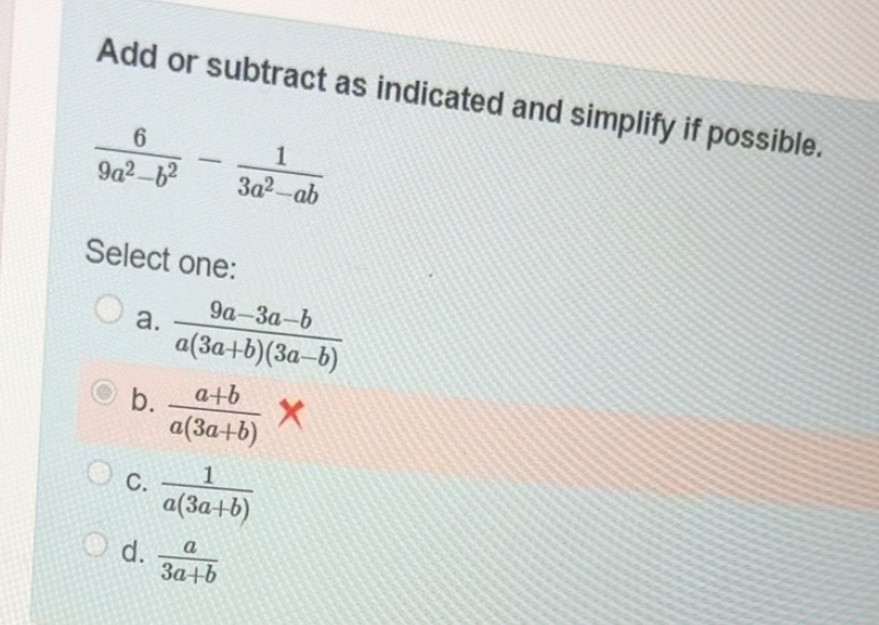 Solved Add or subtract as indicated and simplify if | Chegg.com