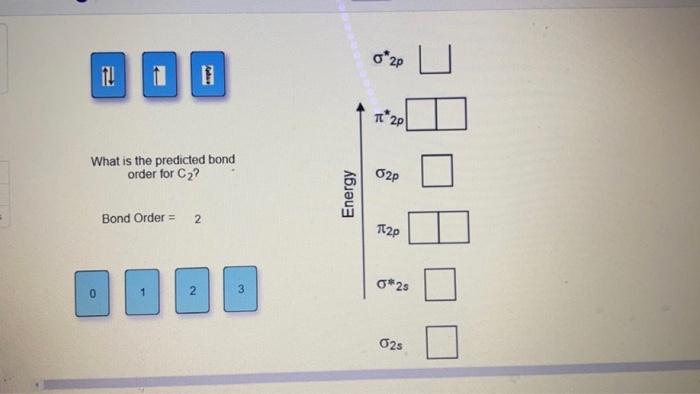 Solved What is the predicted bond order for C2 ? Bond Order | Chegg.com