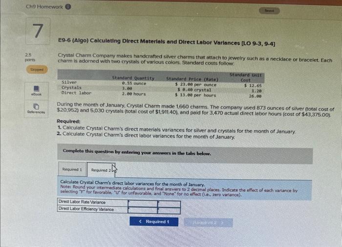 Solved E9-6 (Algo) Calculating Direct Materials and Direct | Chegg.com