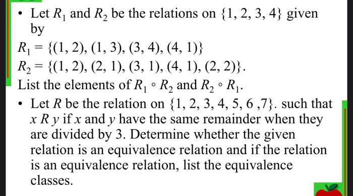 Solved • Let R, and R, be the relations on {1, 2, 3, 4} | Chegg.com