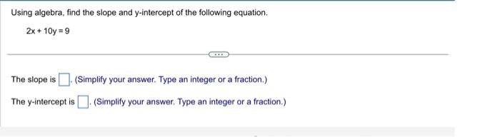 Solved Using algebra, find the slope and y-intercept of the | Chegg.com