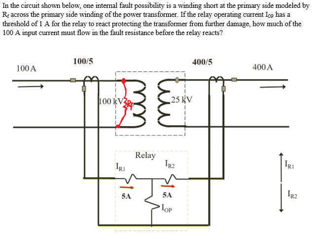 Solved In the circuit shown below, one internal fault | Chegg.com