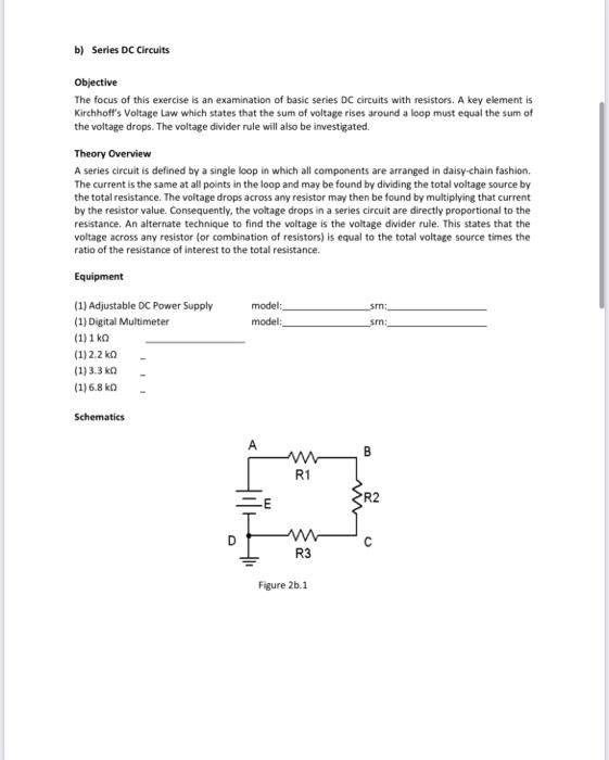 Solved Lab 2: Ohm's Law, Series DC Circuits, Parallel DC | Chegg.com