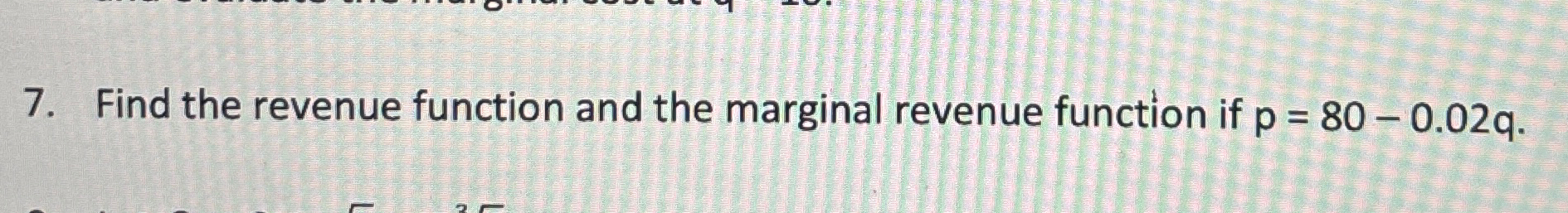 Solved Find the revenue function and the marginal revenue | Chegg.com