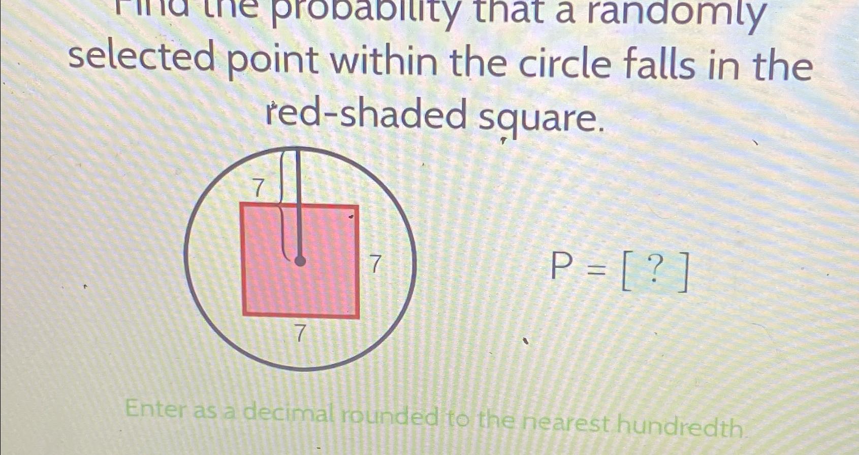 Solved tinic the probability that a randomly selected point | Chegg.com