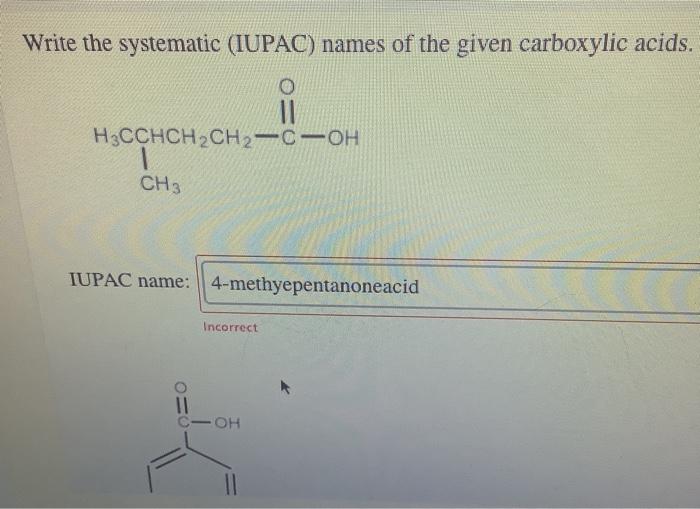 Solved Question 5 of 5 Give the systematic (IUPAC) names for | Chegg.com