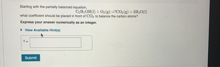 Solved Starting with the partially balanced equation, | Chegg.com