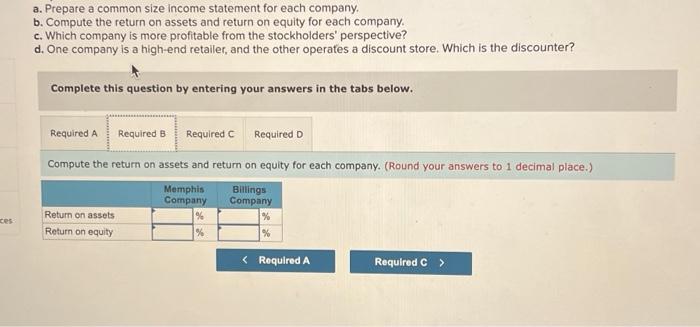 Solved Exercise 4-19A (Algo) Using common size statements | Chegg.com