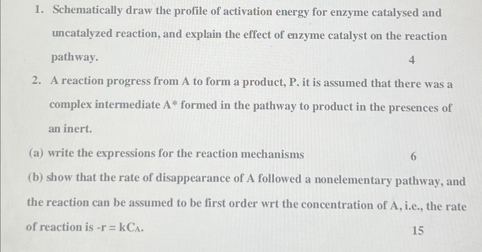 Solved Schematically draw the profile of activation energy | Chegg.com