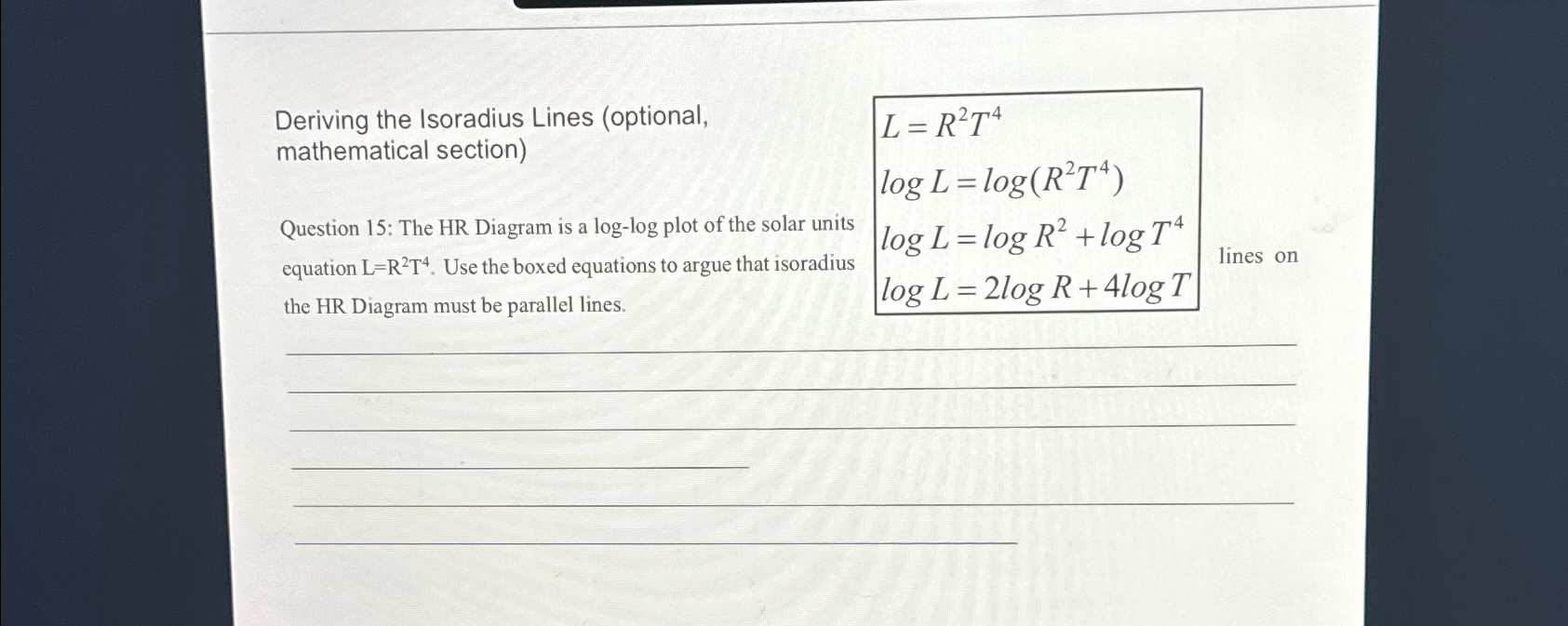 Solved Deriving the Isoradius Lines (optional, ﻿mathematical | Chegg.com