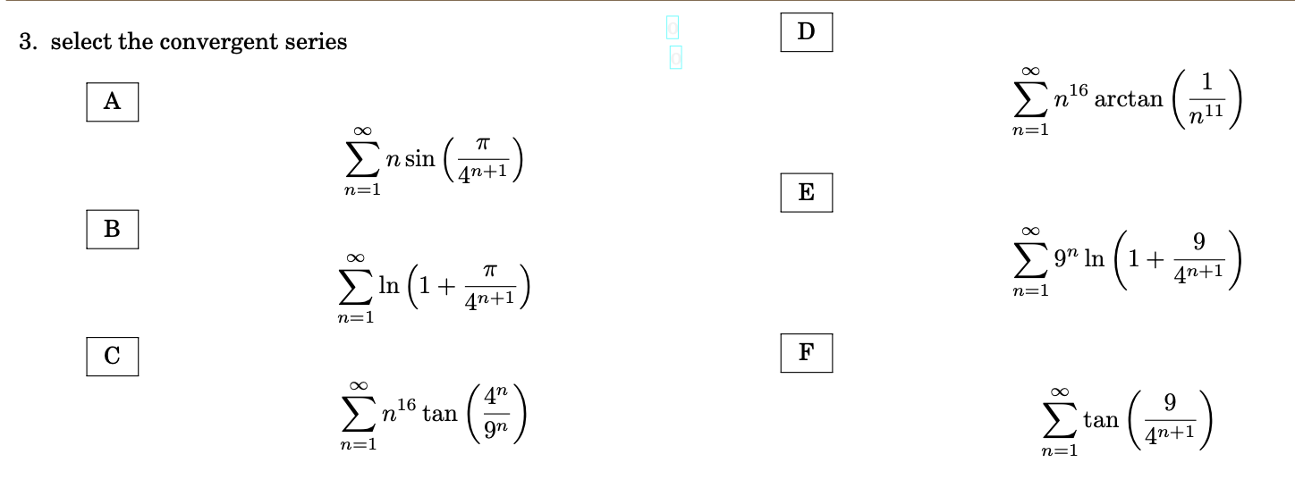 Solved select the convergent | Chegg.com