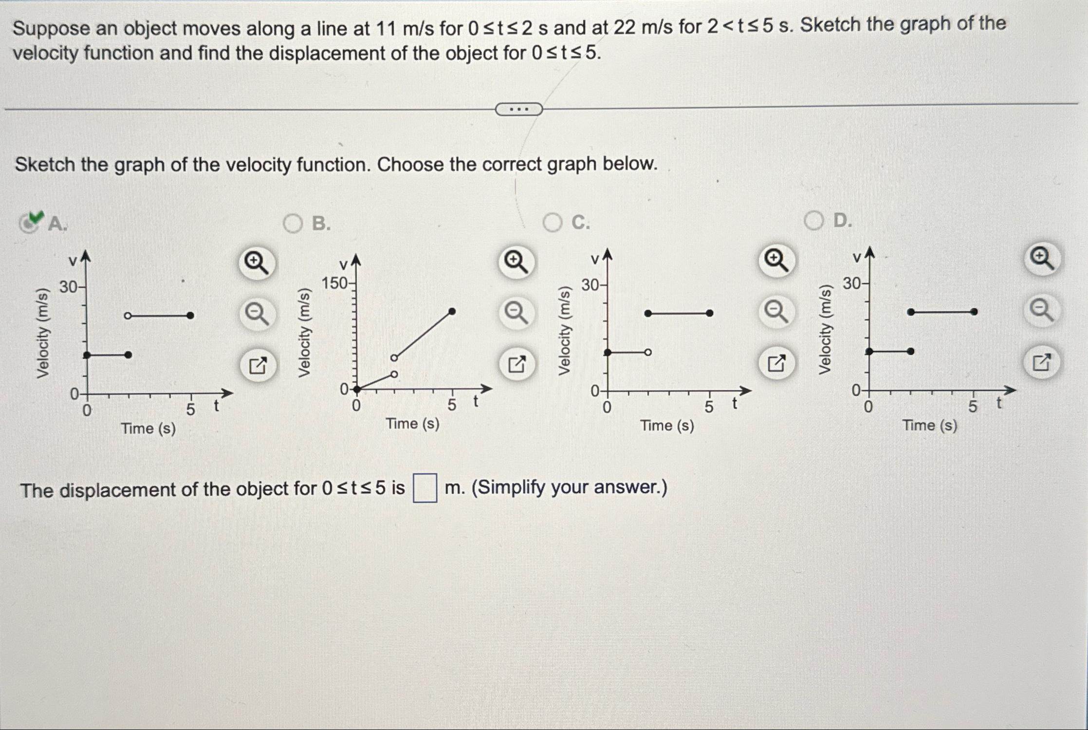 Solved Suppose an object moves along a line at 11ms ﻿for | Chegg.com