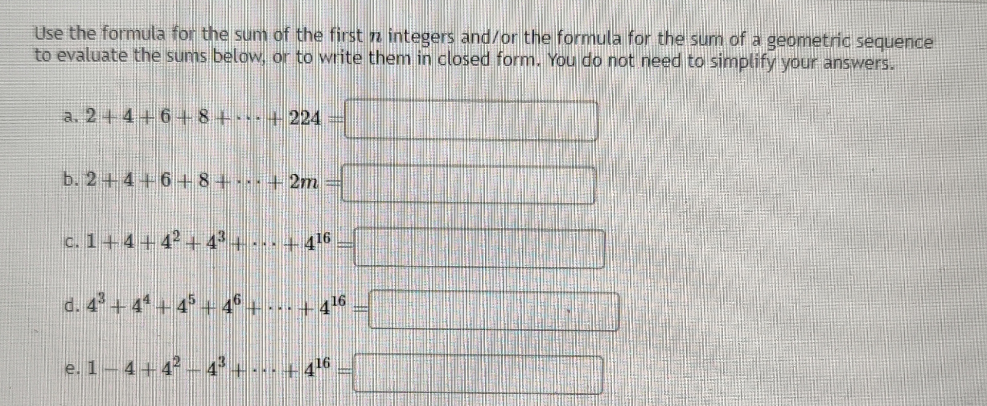 Use the formula for the sum of the first n ﻿integers | Chegg.com