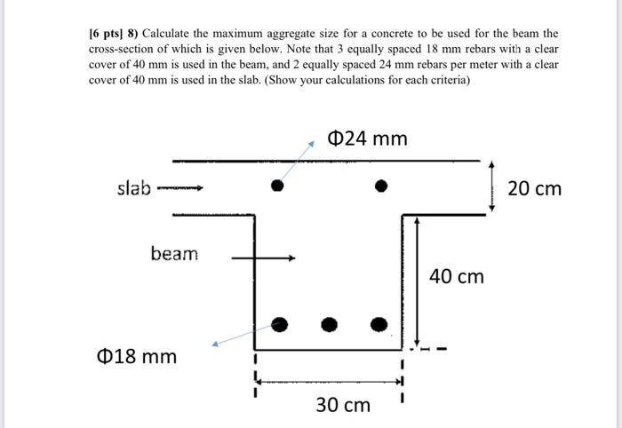 Solved 16 pts) 8) Calculate the maximum aggregate size for a | Chegg.com