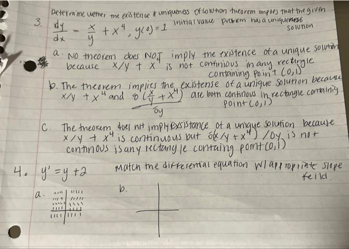 Solved Determine uether the existence \&uniqueness of | Chegg.com