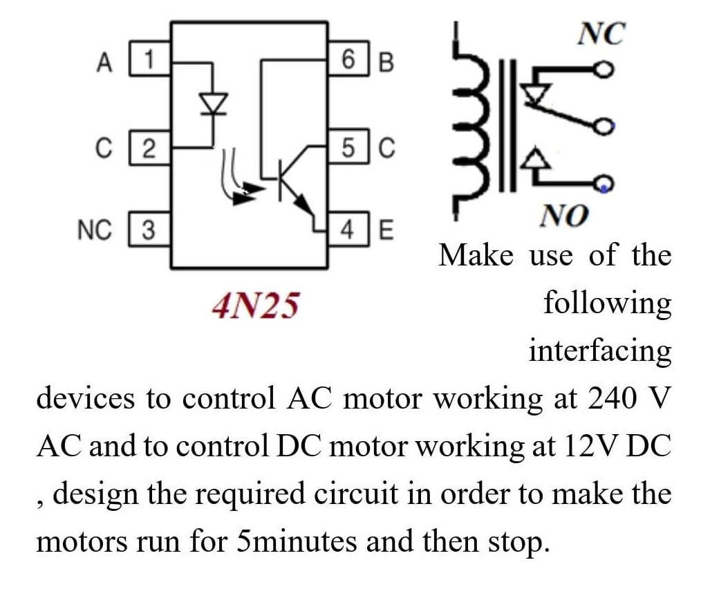 Solved devices to control AC motor working at 240 V AC and | Chegg.com