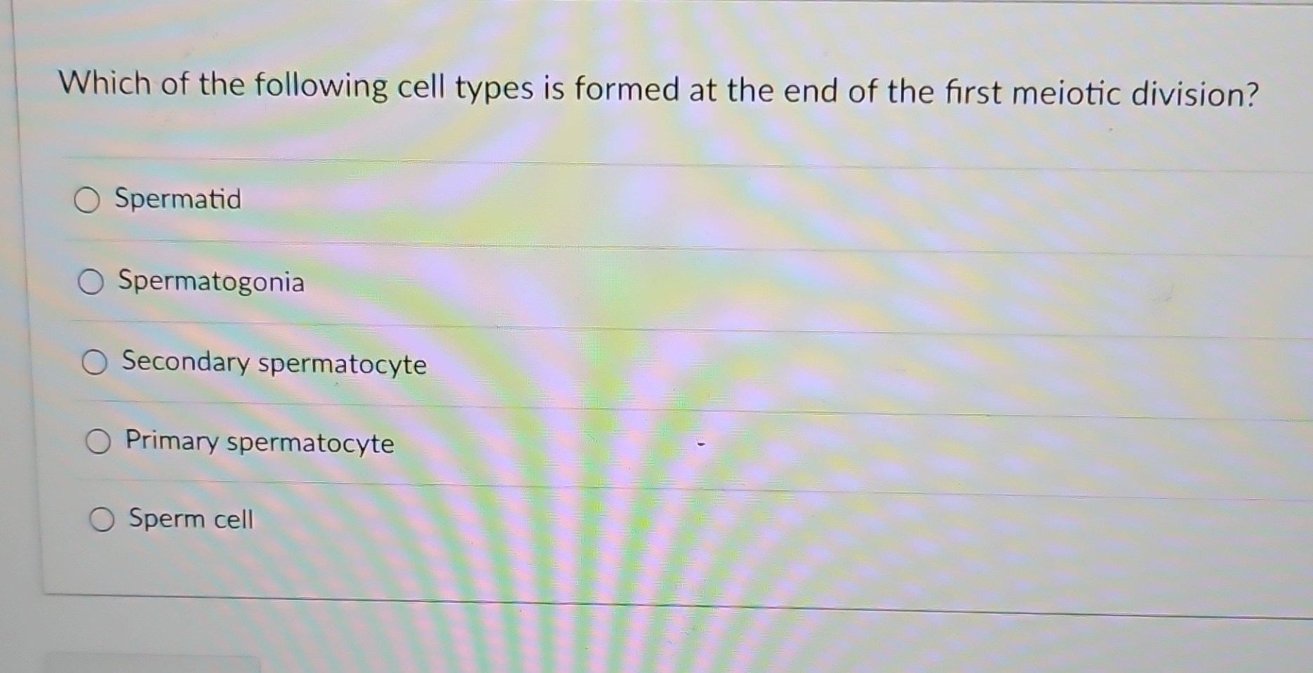 Solved Which of the following cell types is formed at the | Chegg.com